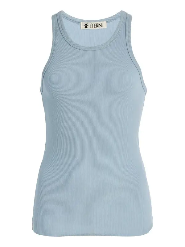 Eterne Stretch Cotton-modal Tank Top - Blue