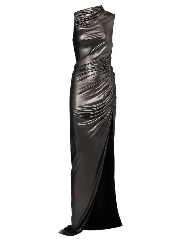 Rick Owens Ruched Jersey Gown - Silver