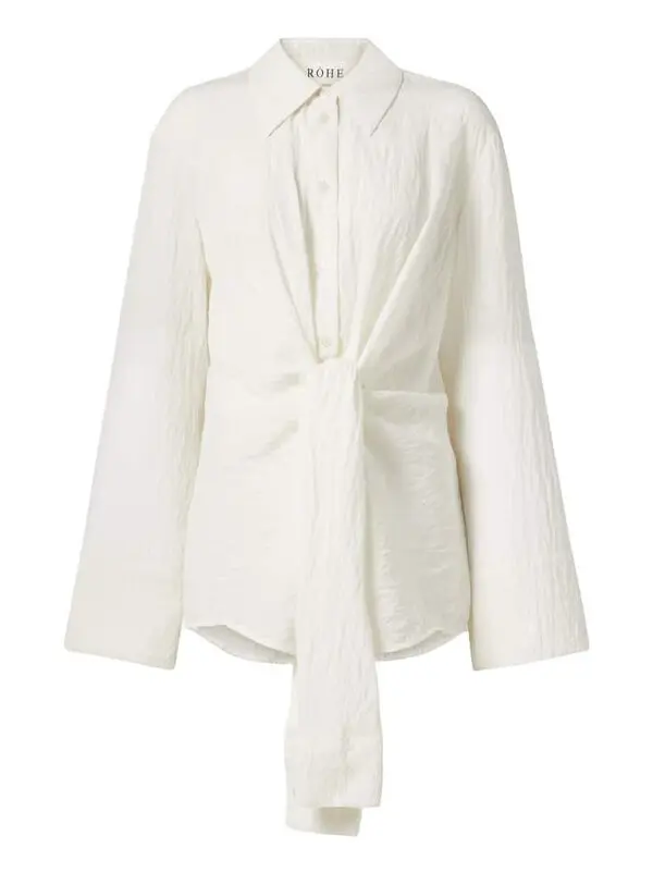 RÓHE Knot-detail Silk-blend Shirt - White