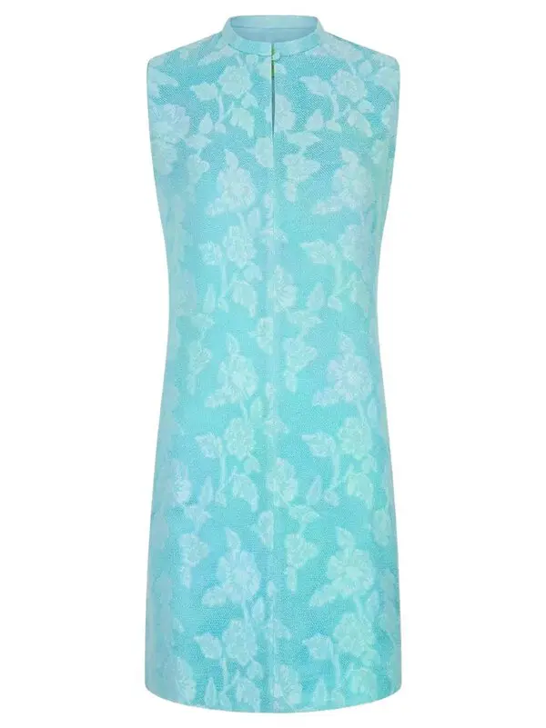 Shanghai Tang Jacquard Mini Dress - Blue