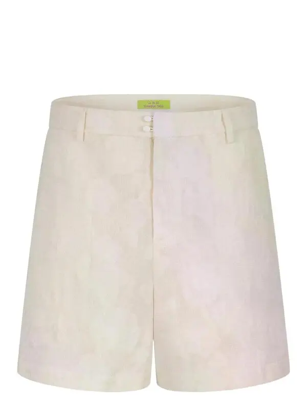 Shanghai Tang Patterned Jacquard Shorts - Neutrals