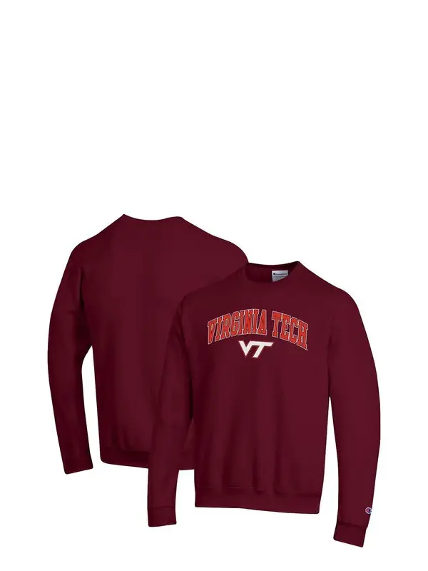 Champion Virginia Tech Hokies Arch Over Logo Pullover Sweatshirt - Maroon
