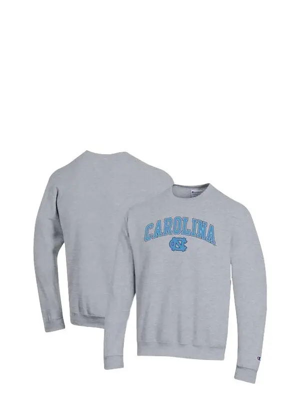 Champion North Carolina Tar Heels Arch Over Logo Pullover Sweatshirt - Heather Gray