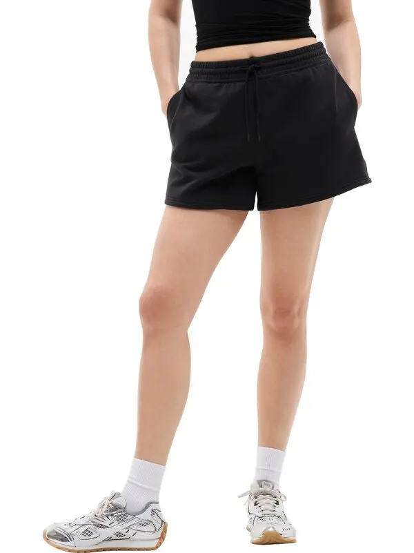 Athleta Fleece Mid-rise 4" Short - Black