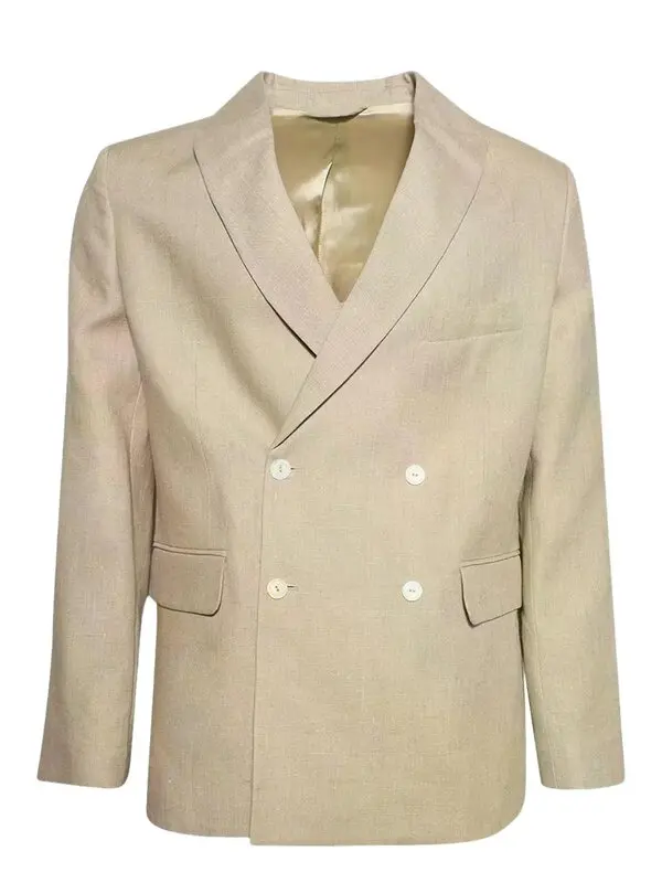 BODE Linen Double-breasted Blazer - Neutrals