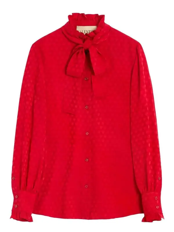 Valentino Garavani Cour De Coeur-print Silk Shirt - Red