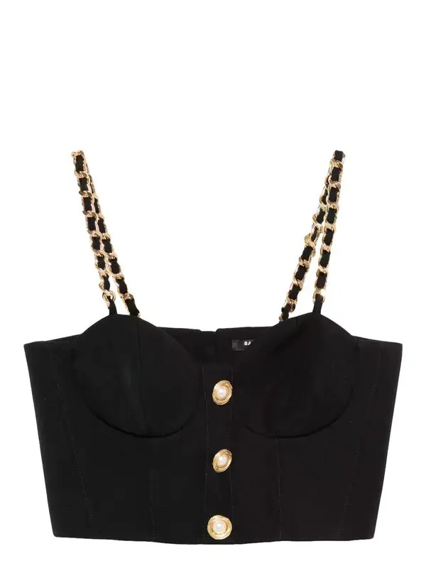Balmain Chain Link-straps Top - Black