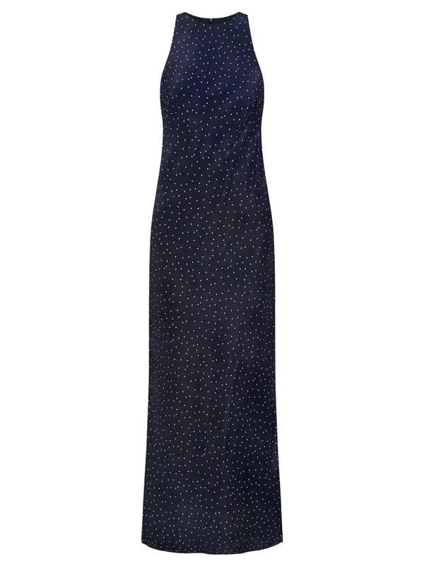 12 STOREEZ Polka-dot Print Midi Dress - Blue