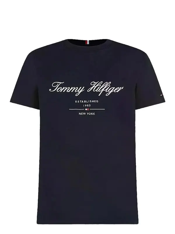 Tommy Hilfiger Script-logo T-shirt - Blue