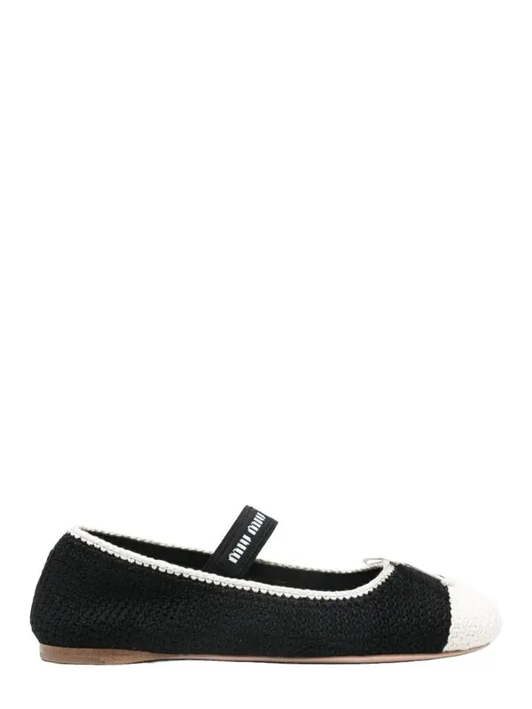 Miu Miu Ballerina Flats - Nero+avorio