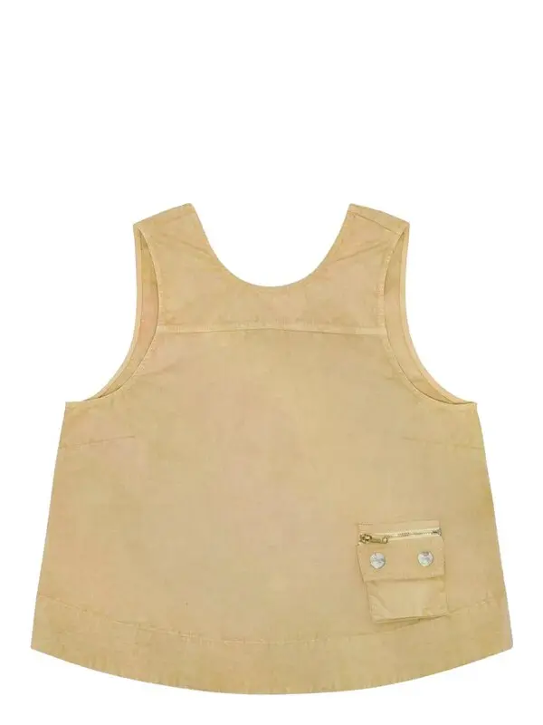 GANNI Sleeveless Cotton Top - Neutrals