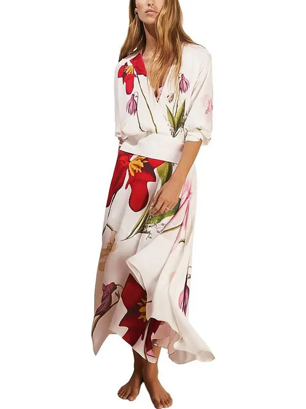 REISS New York Botanical Garden Nola Waisted Maxi Dress - Ivory