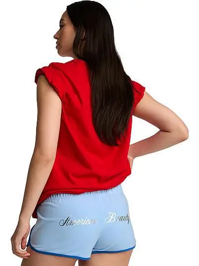 Pink Soft Modal Micro Shorts - Blue