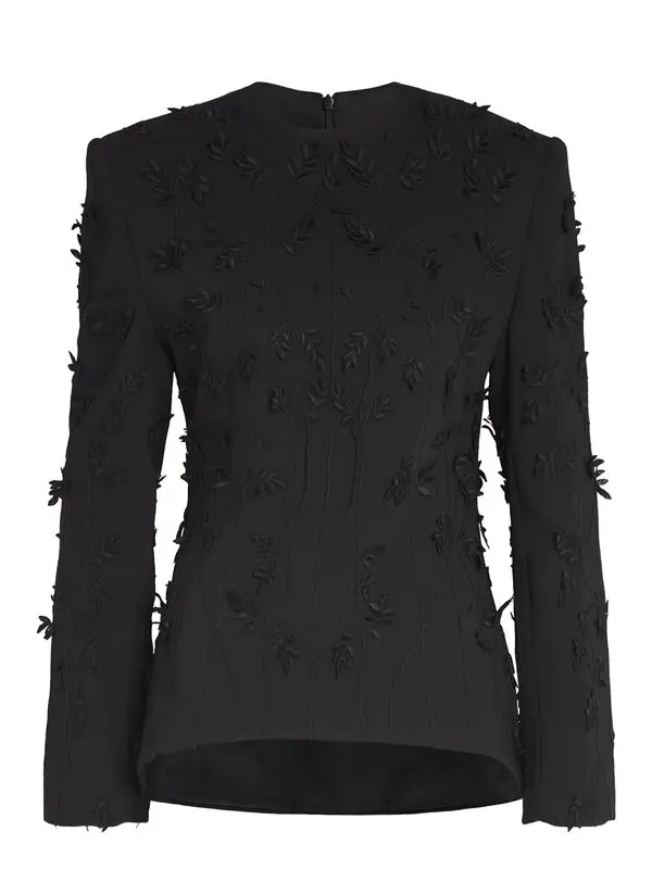 AMIR AL KASM Jasmine Leaves Top - Black