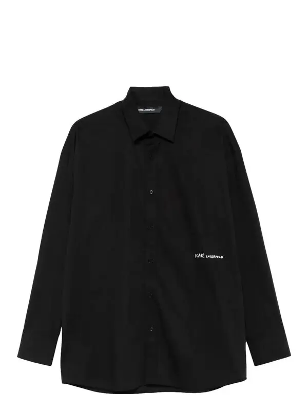 Karl Lagerfeld Logo-appliqué Shirt - Black