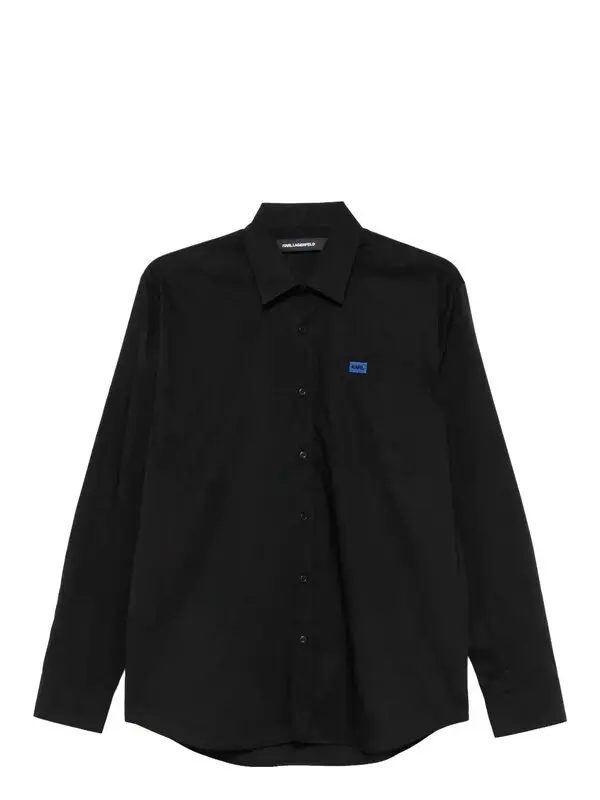 Karl Lagerfeld Logo-embroidered Shirt - Black