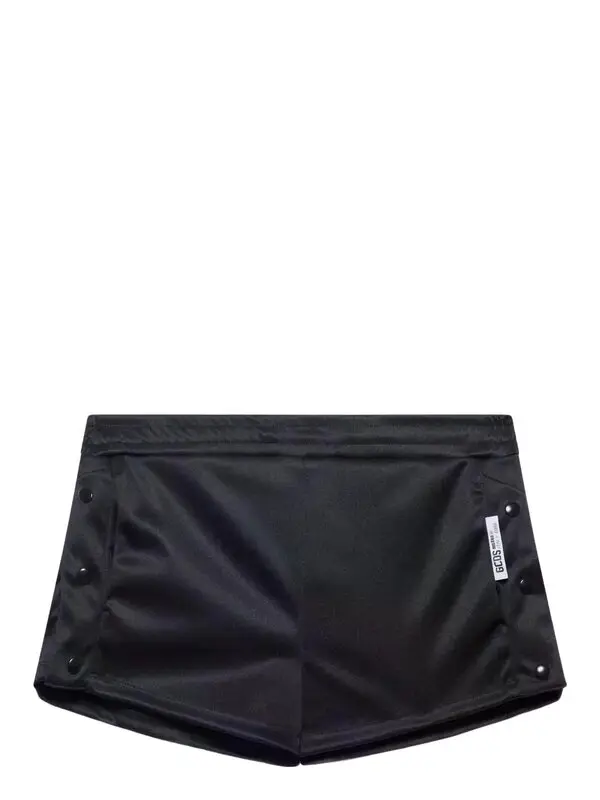 Gcds Logo Tag Thigh-length Shorts - Black