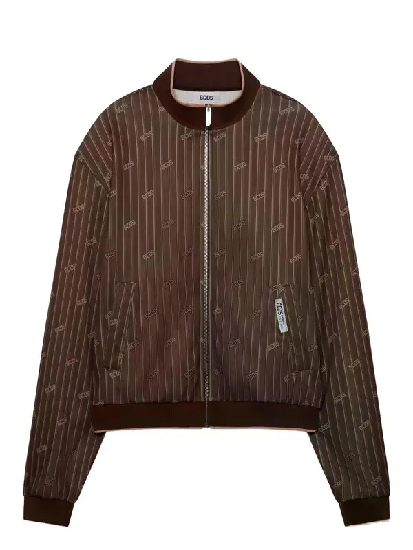 Gcds Pinstriped Track Jacket - Brown