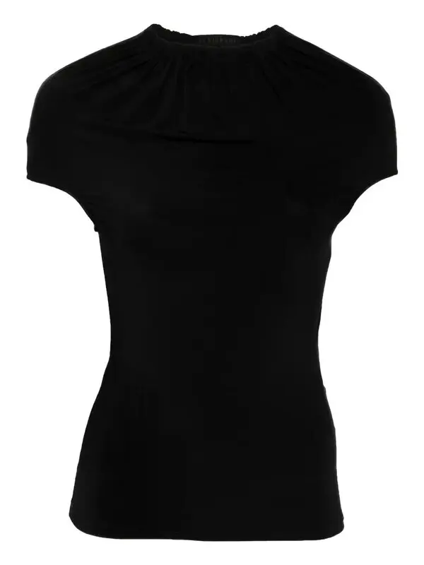 ALAINPAUL Gathered-neck Top - Black
