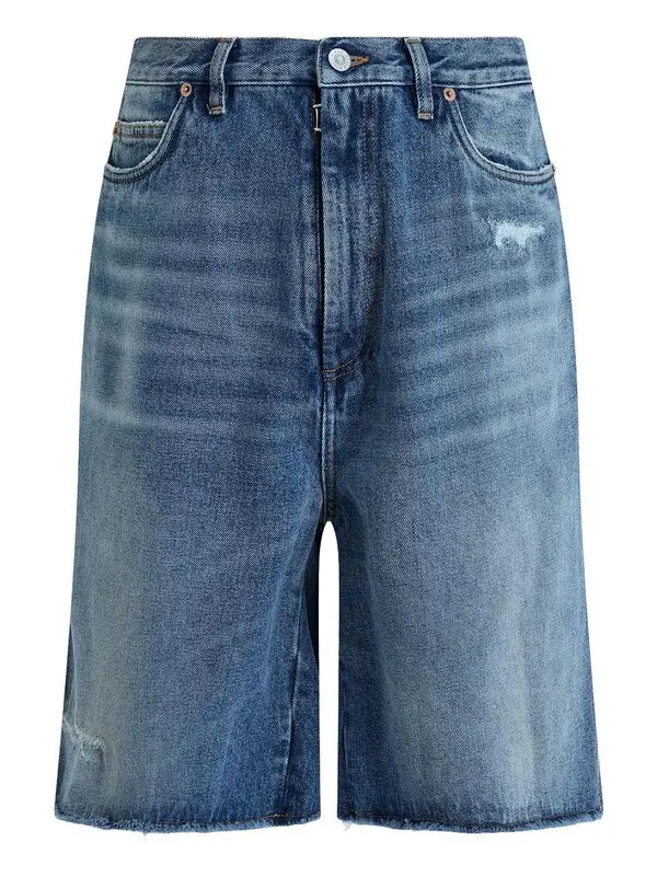 MAISON MARGIELA Distressed Denim Shorts - Mid Denim