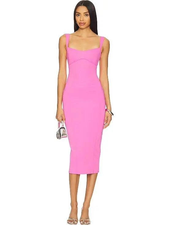 Good American Sculpting Sweetheart Midi Dress - Berry Sorbet010