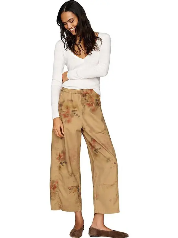 PILCRO Izzie Relaxed Printed Barrel Pants - Neutral Pattern