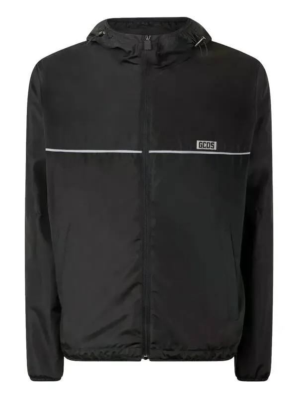 Gcds Logo-appliqué Windbreaker Jacket - Black