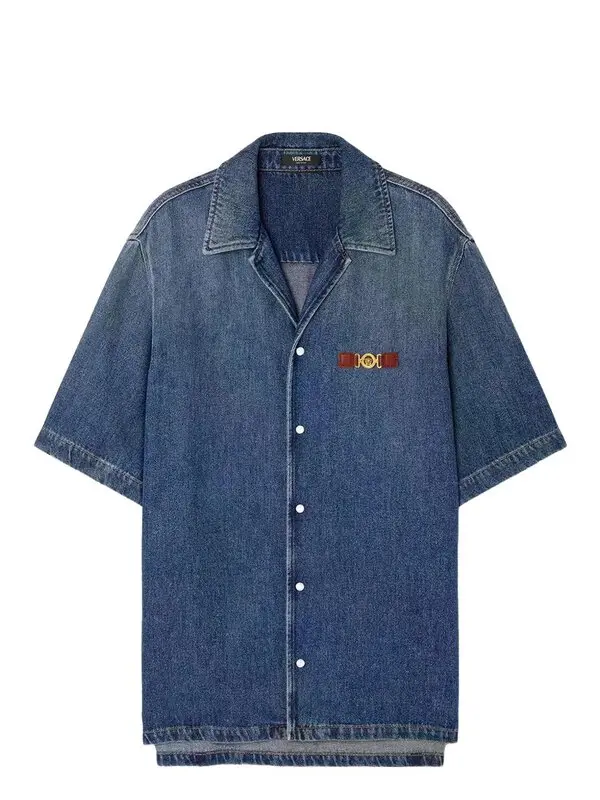 Versace Medusa Biggie Denim Shirt - Blue