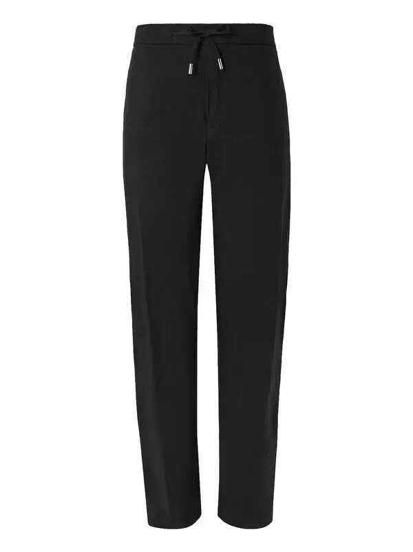 Mr P. James Straight-leg Linen Trousers - Gray