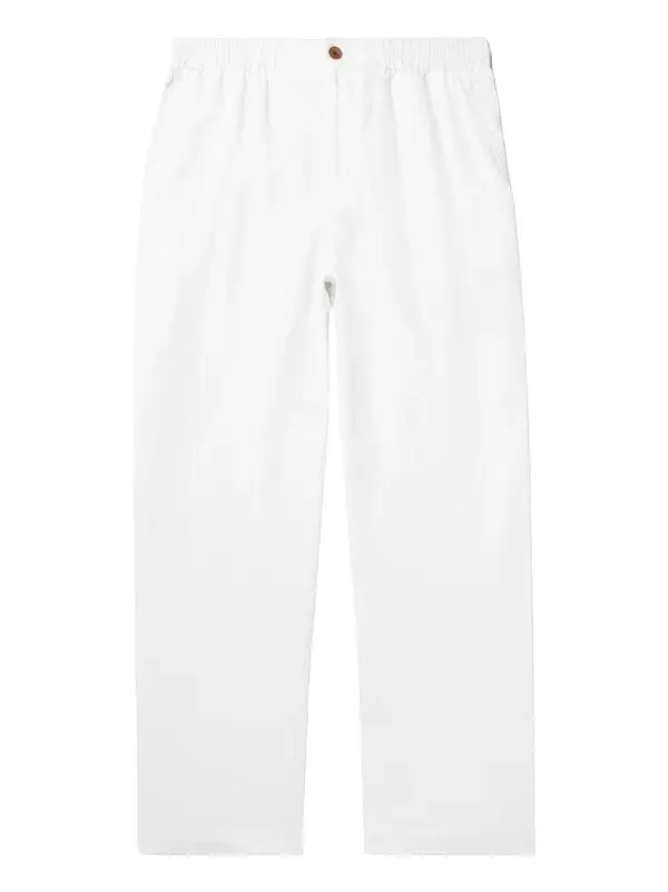 Mr P. Arthur Wide-leg Linen Trousers - White