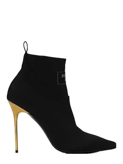 Balmain Crewneck Knit Ankle Boots - Black