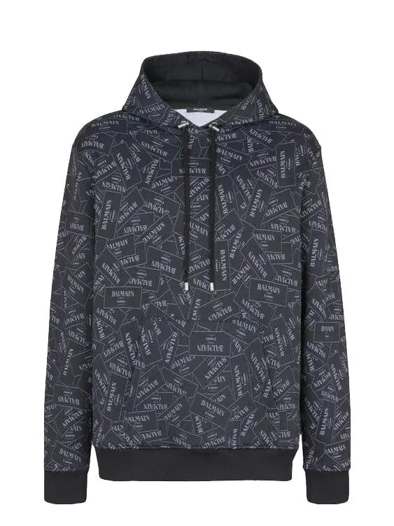 Balmain Printed Hoodie - Black