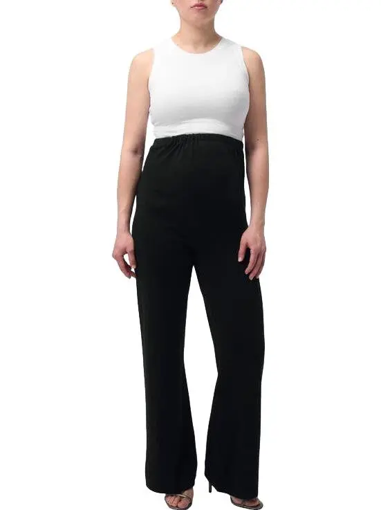 Gobi Cashmere Wide-leg Knitted Maternity Cashmere Pants - Black