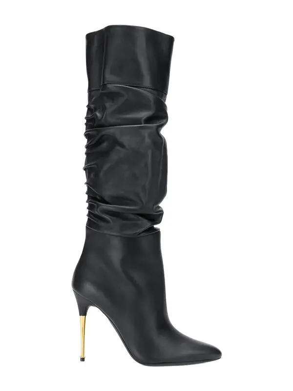 TOM FORD Ruched Knee-high Boots - Black