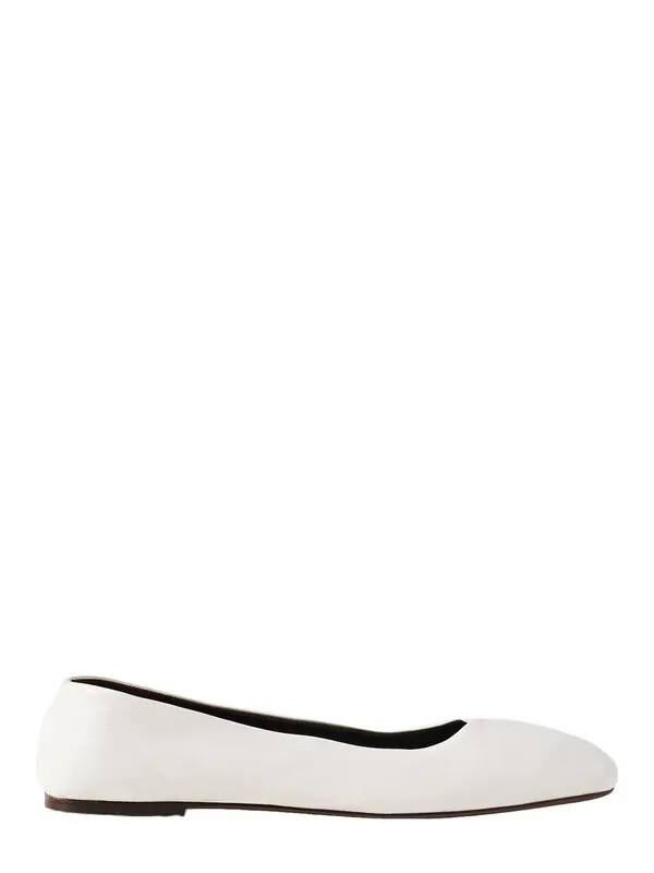 THE ROW Leather Ballet Flats - White