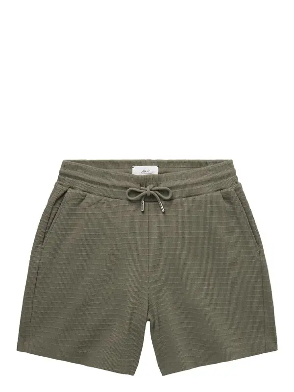 Mr P. Straight-leg Ribbed Cotton-jersey Shorts - Green