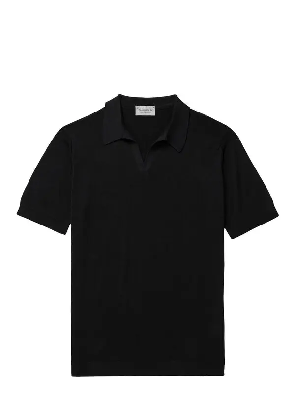 John Smedley Noah Sea Island Cotton Polo Shirt - Black