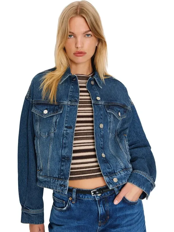 REFORMATION Rhodes Denim Jacket - Blue