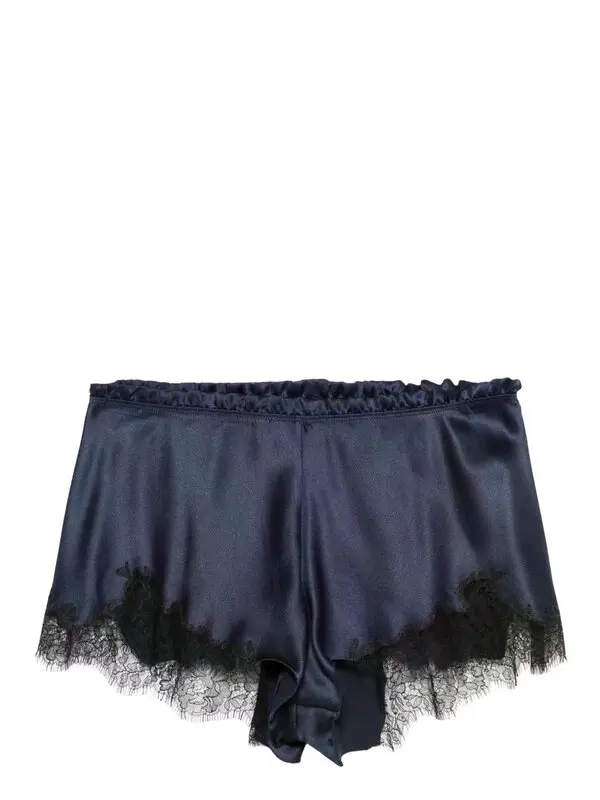 Carine Gilson Satin Silk Shorts - Blue