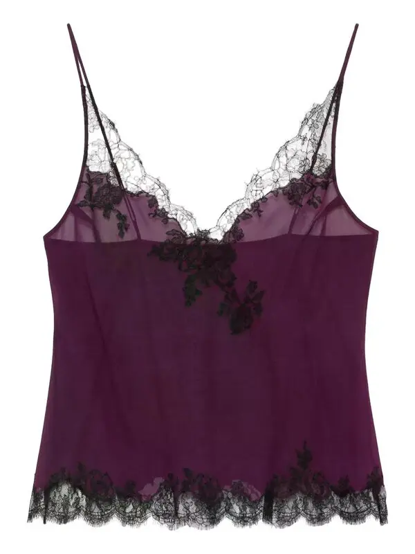 Carine Gilson Calais-caudry Slip Camisole - Purple