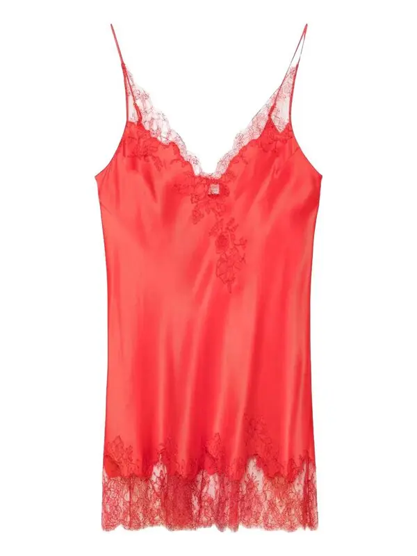 Carine Gilson Silk Slip Dress - Red