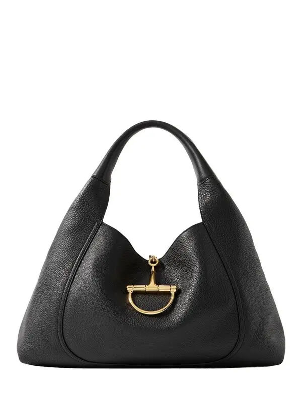 Gucci Softbit Maxi Textured-leather Tote - Black