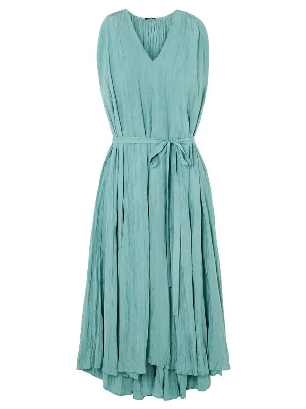 JOSEPH Martini Belted Silk-habotai Midi Dress - Blue