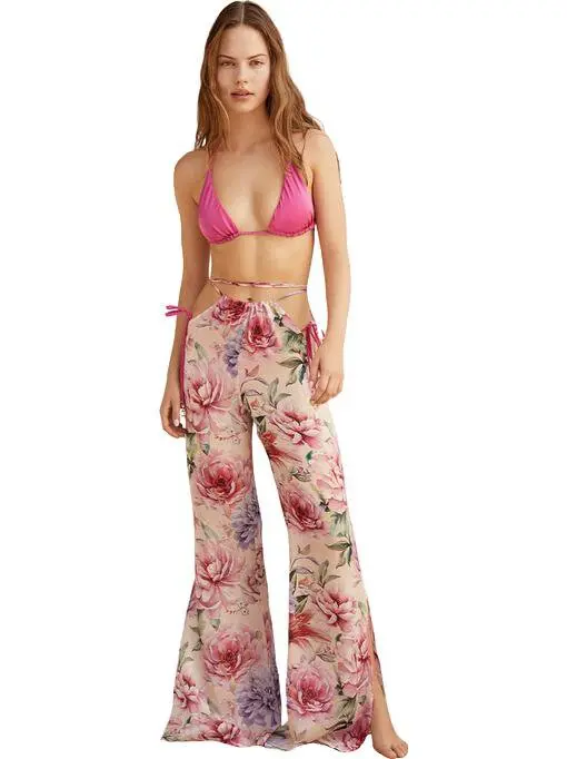 LUNA B Rhea Floral Print Pants - Floral Pink