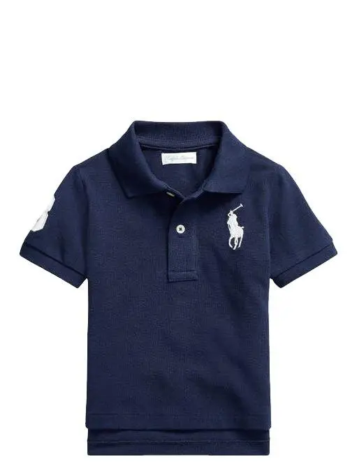 Ralph Lauren Mesh Sleeve Cotton Polo - Refined Navy