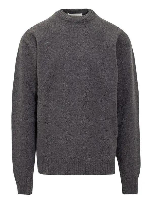 JIL SANDER Boiled Wool Long-sleeved Sweater - Grey