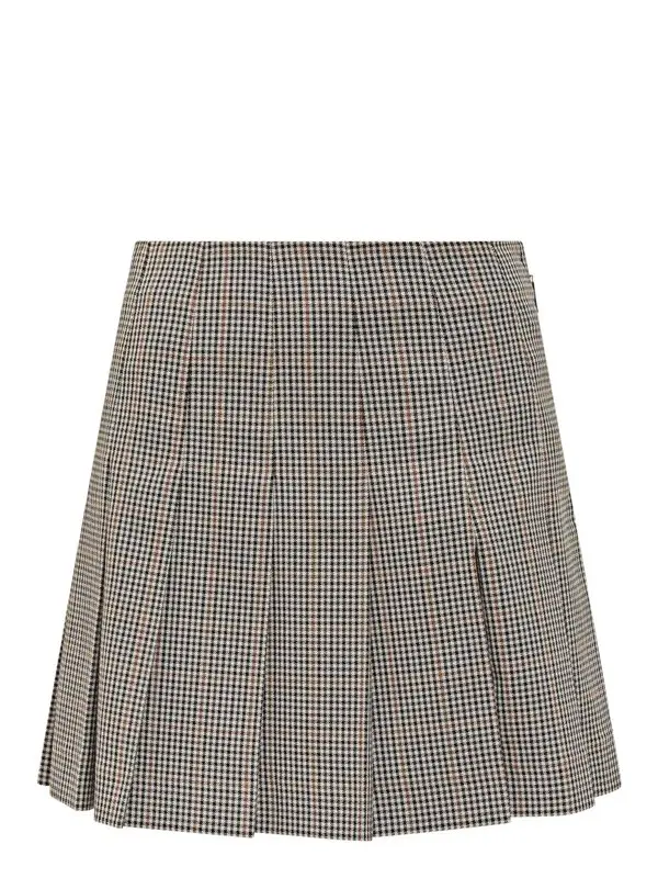 MSGM Plaid Pleated Mini Skirt - Black