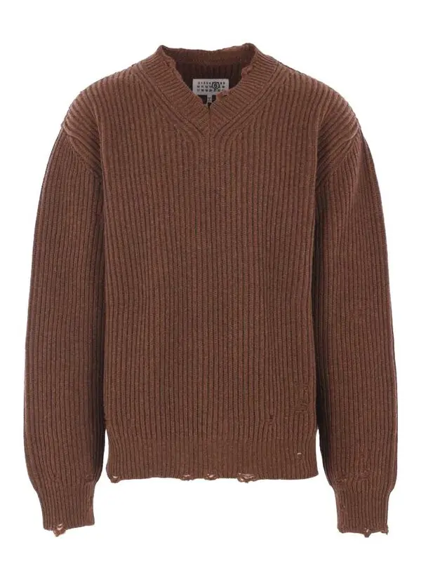 MAISON MARGIELA Sweater - Brown Melange