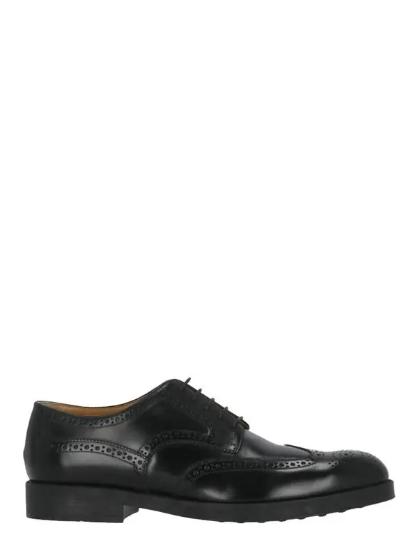 TOD'S Leather Lace-up Flats - Black