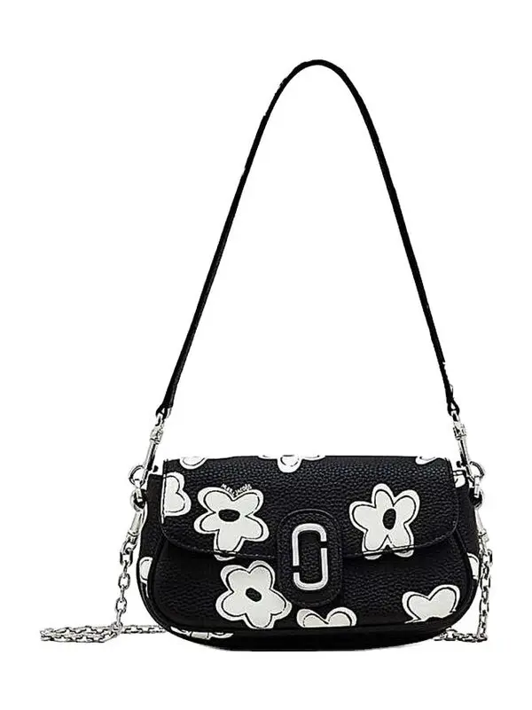 Marc Jacobs Printed Leather Shoulder Bag - Black